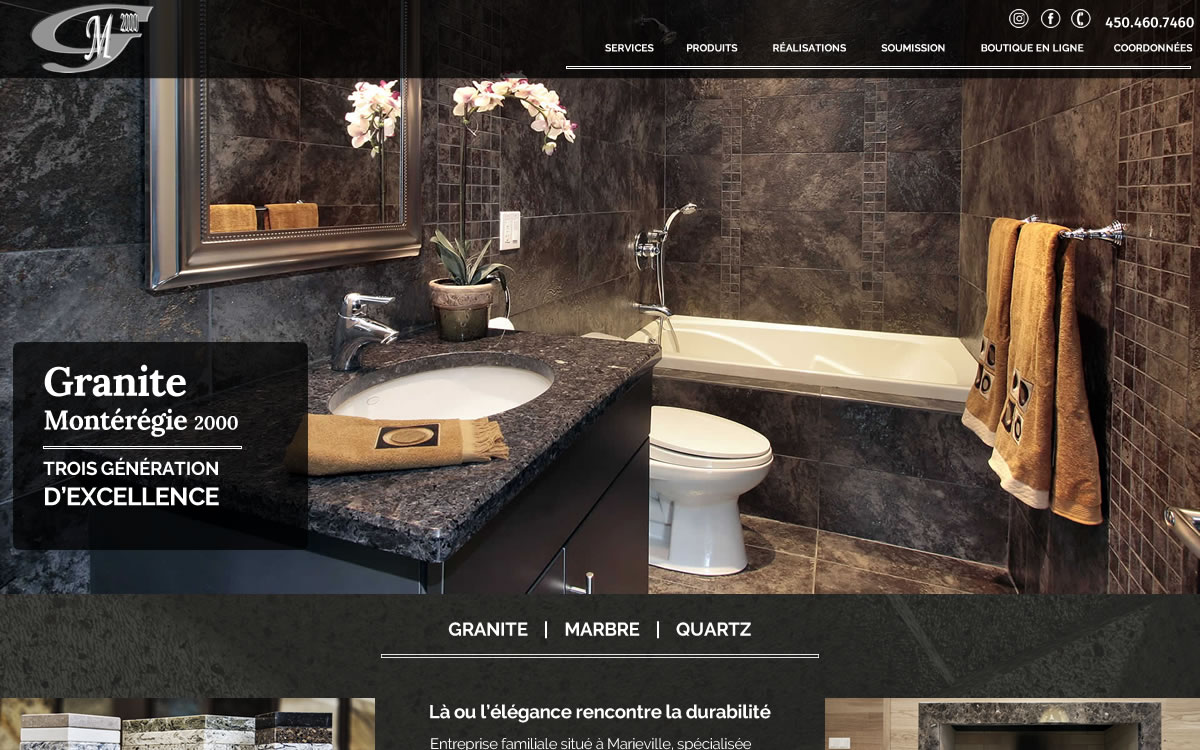 Comptoir granite marbre quartz Rive-Sud